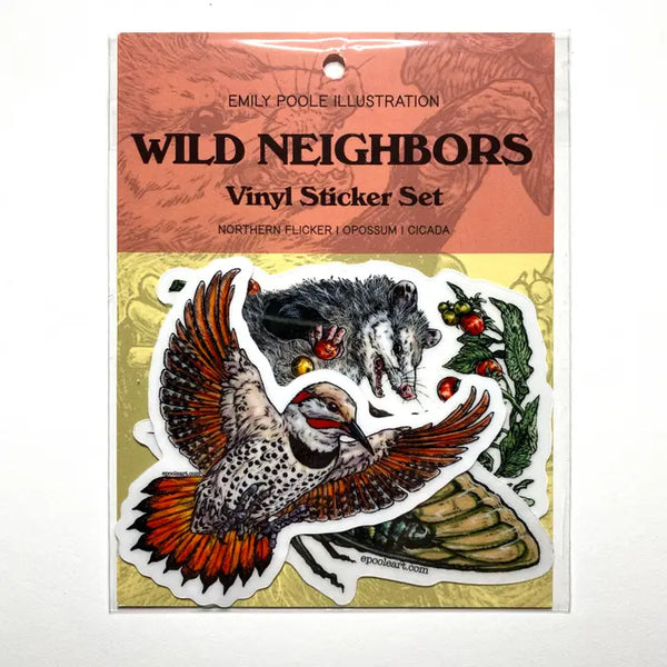 Wild Neighbors: 3 Piece Transparent Vinyl Sticker Set - SymbiOp Garden Shop