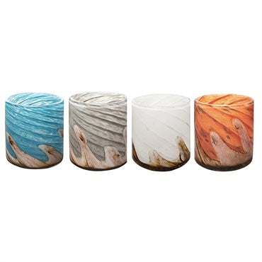 Apricot Mint Wave Collection Glass Planter - SymbiOp Garden Shop