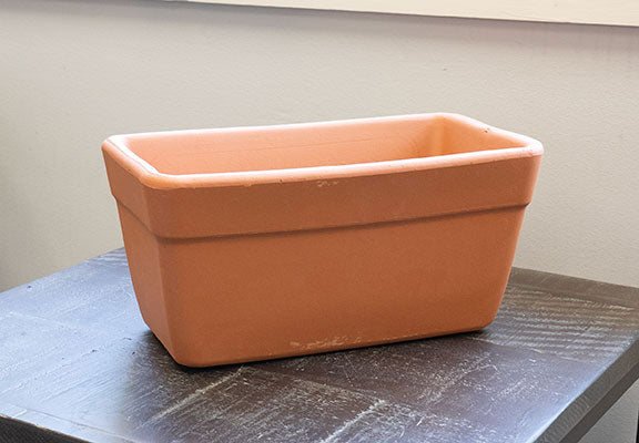 Italian Terra Cotta Smooth Window Box Planter - 12" WP - SymbiOp Garden ...