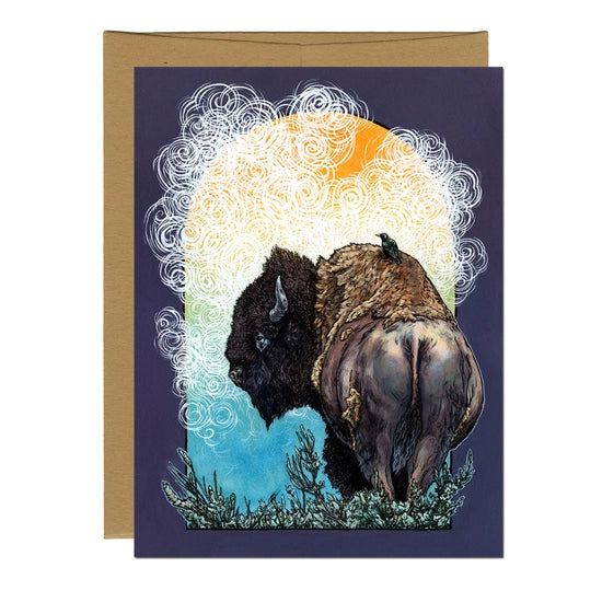 Bison Greeting Card - SymbiOp Garden Shop